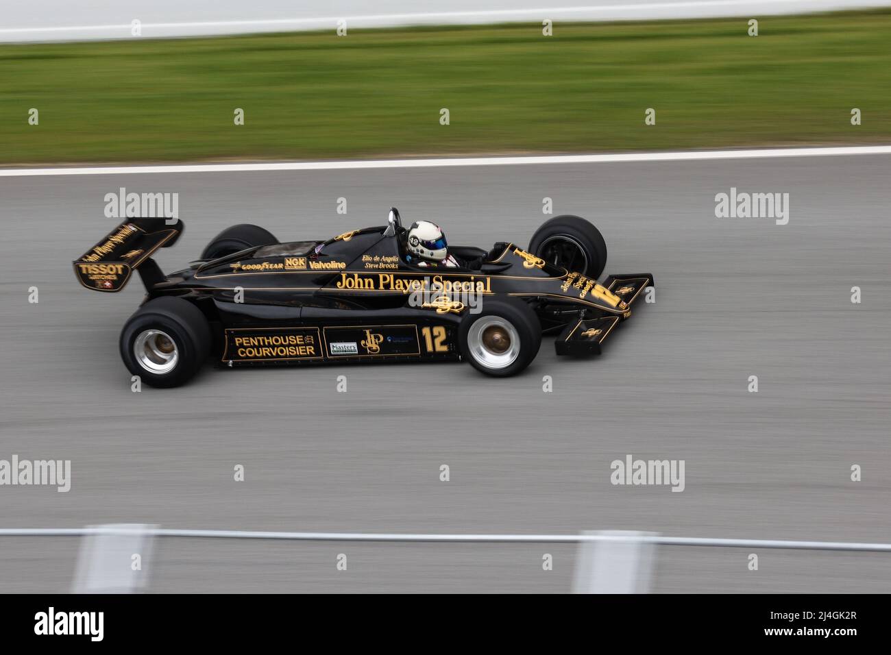 1982 Lotus 91 JPS Formula 1 car taking part in Masters Racing Legends ...