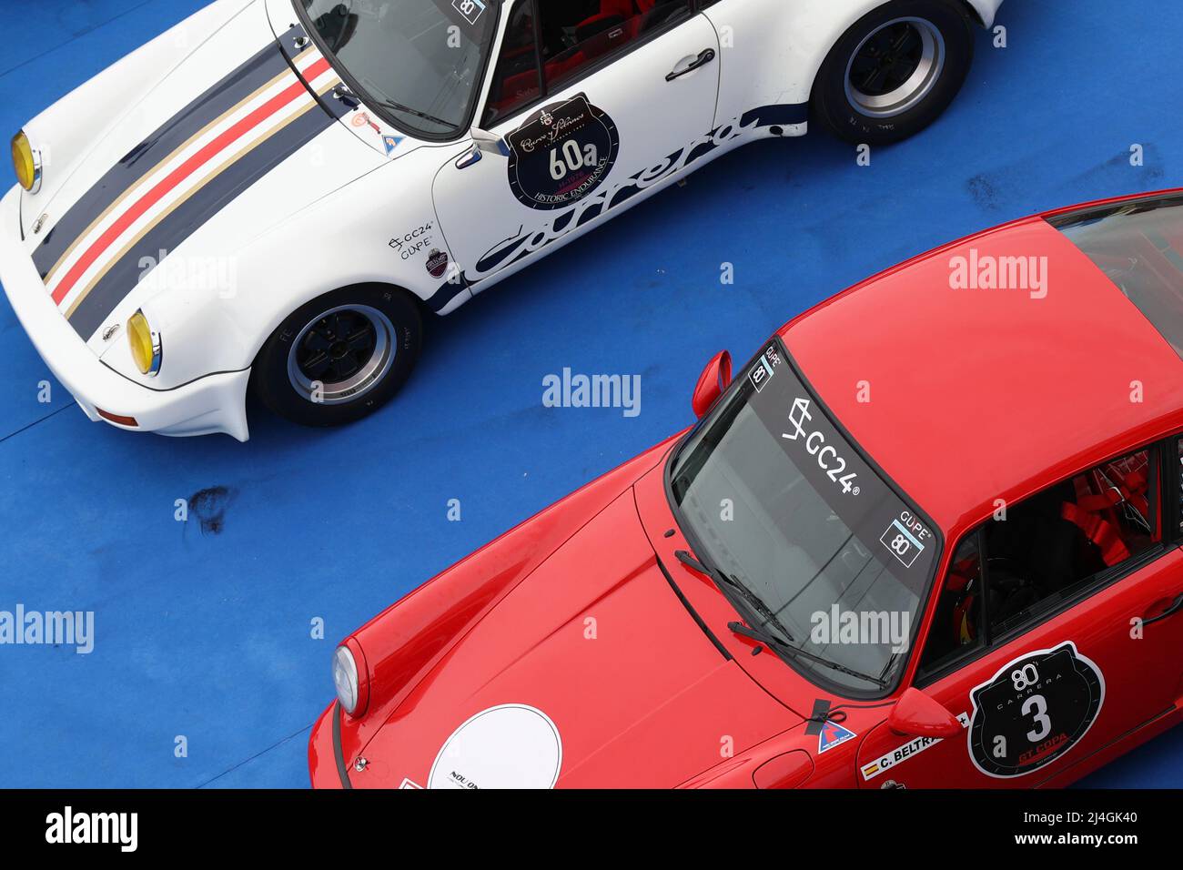 Porsche 911 winning cars at podium ceremony post 80s Race at Espiritu ...