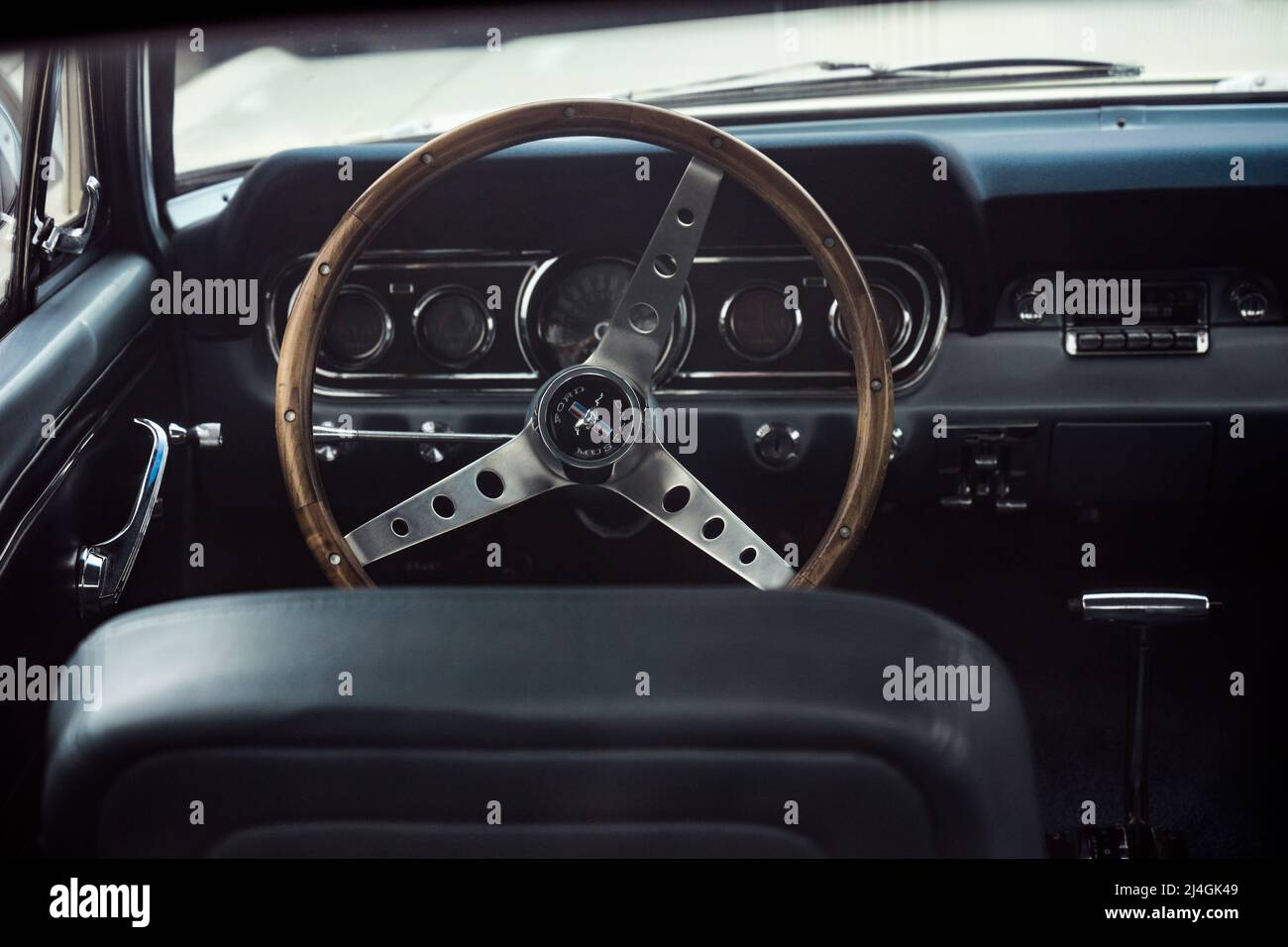 1966 Ford Mustang interior Stock Photo - Alamy