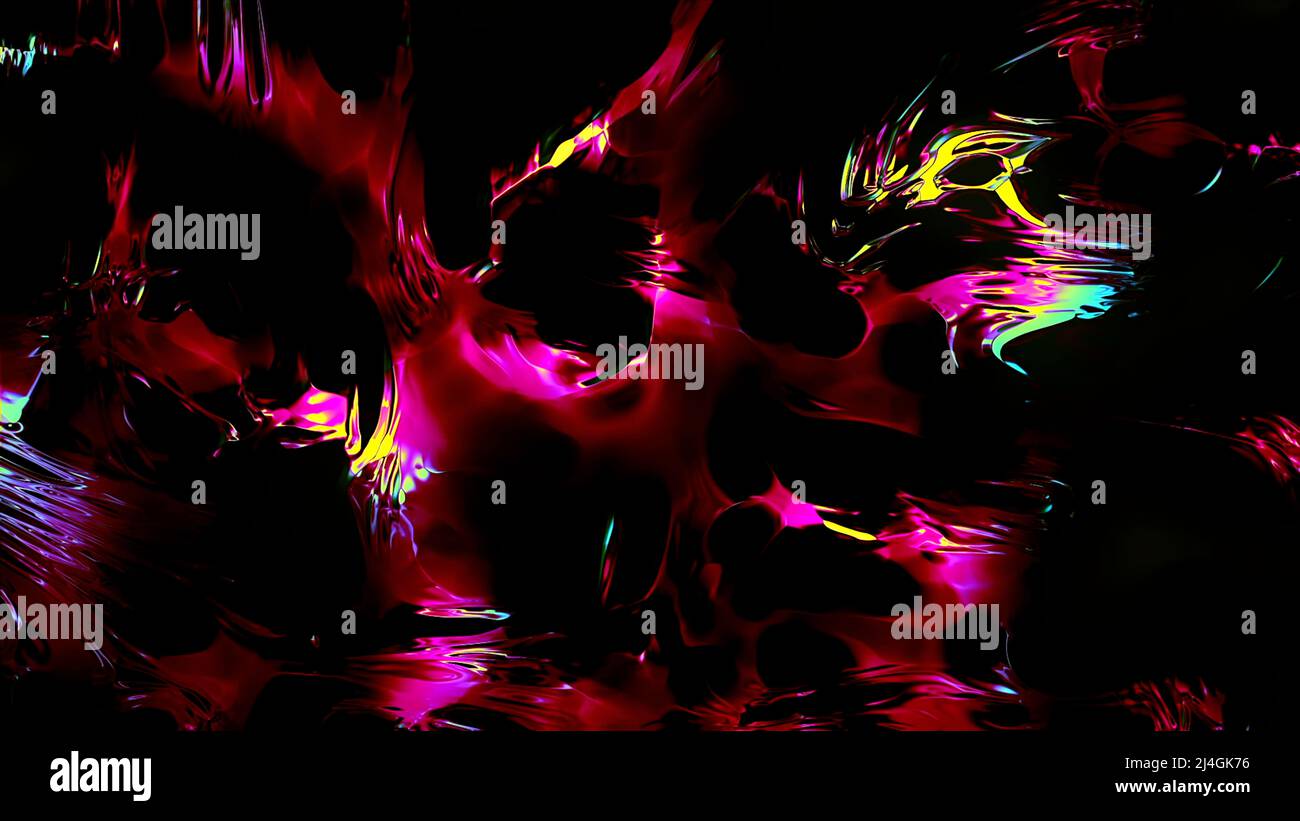 Shapeless drops. Motion. Red and green colors spill over into ...