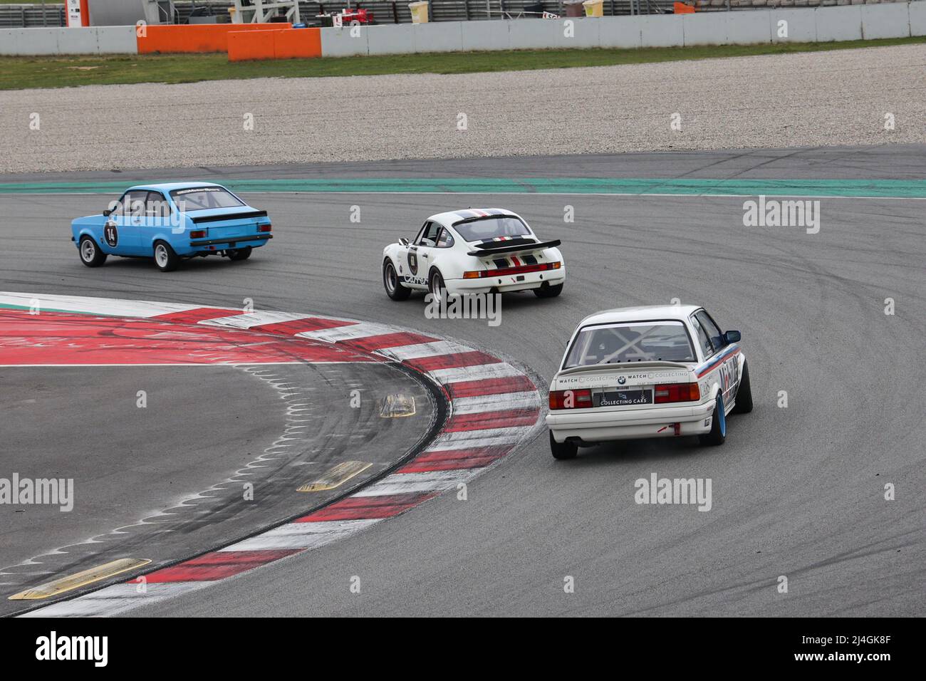 Cars competing in 80s Race at Espiritu de Montjuic, Barcelona, Spain 2 ...