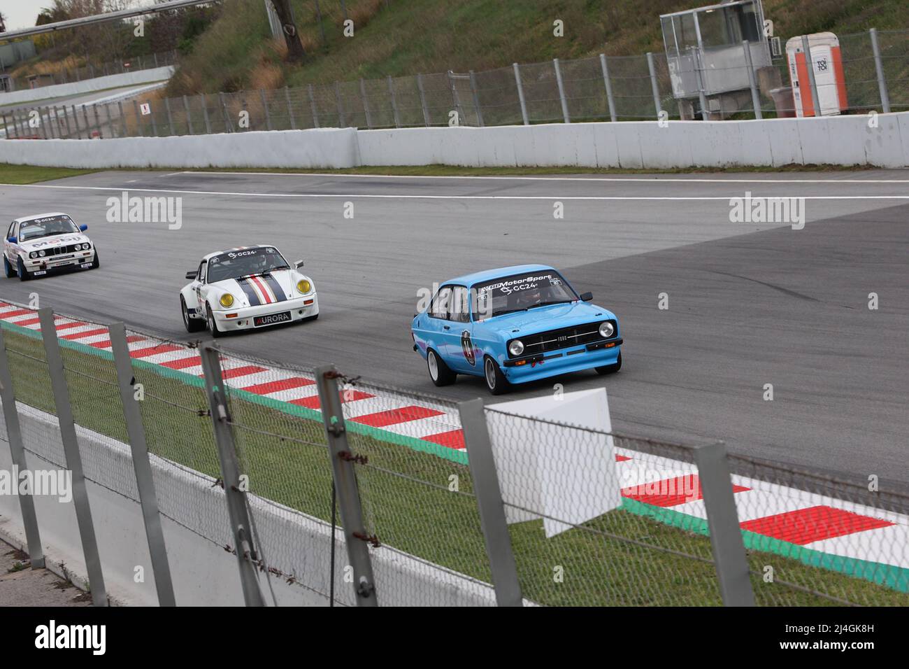 Cars competing in 80s Race at Espiritu de Montjuic, Barcelona, Spain 2 ...