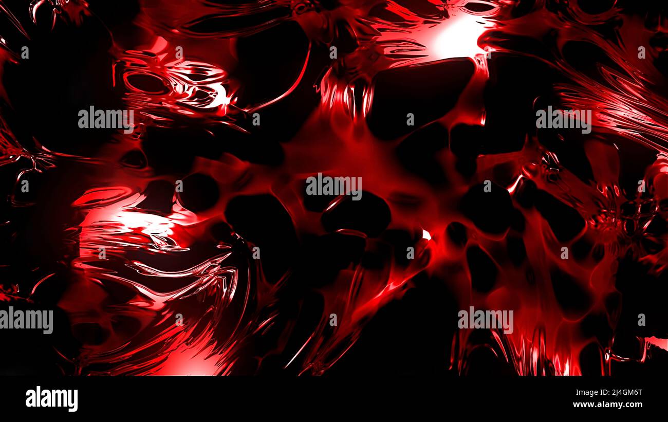 Shapeless drops. Motion. Red and green colors spill over into ...