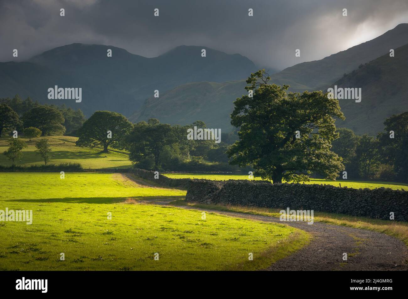 Track to Deepdale Bridge in Patterdale, Cumbria Stock Photo - Alamy