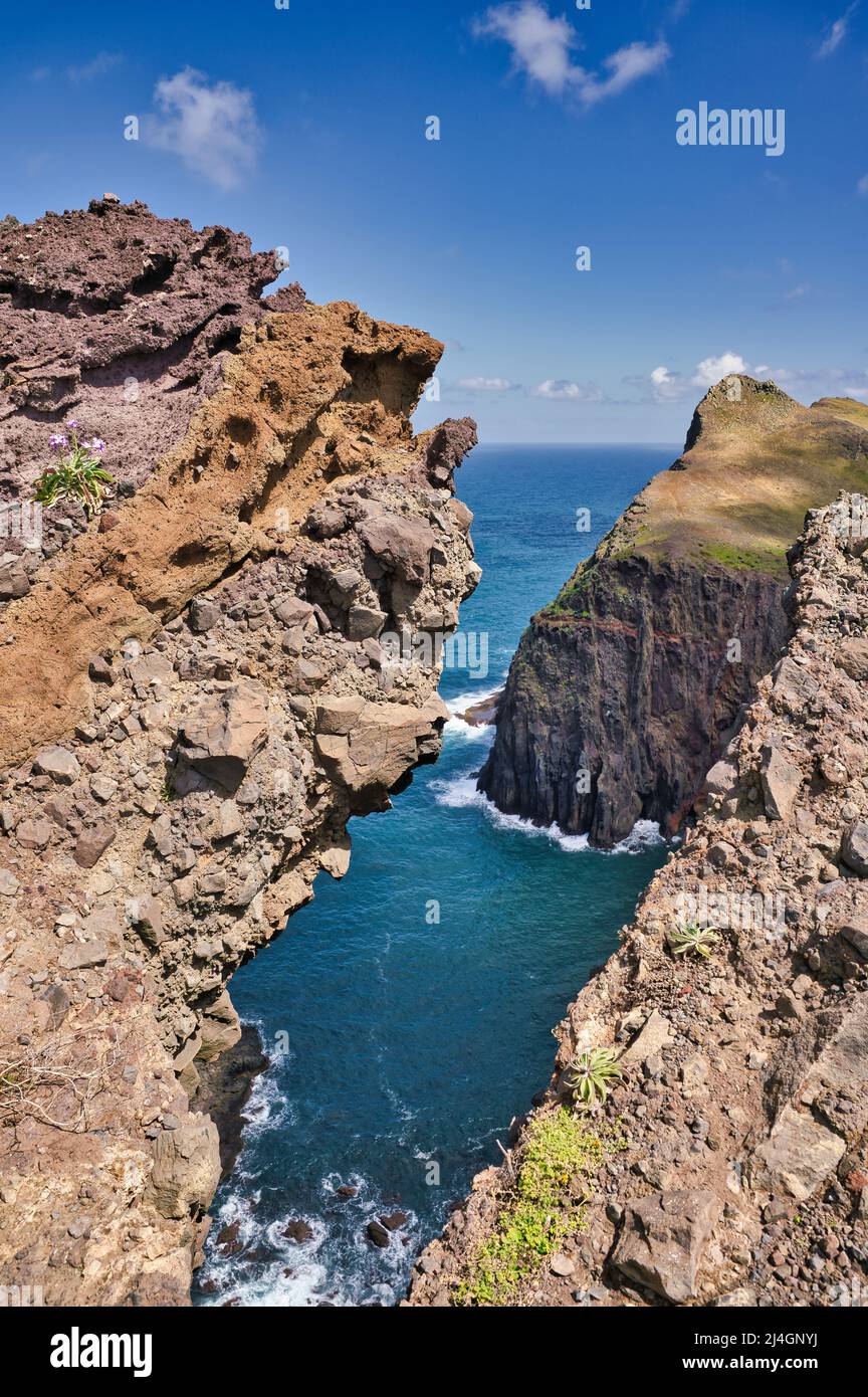 Ponta de Sao Lourenco, Madeira,Portugal. Beautiful scenic mountain view ...