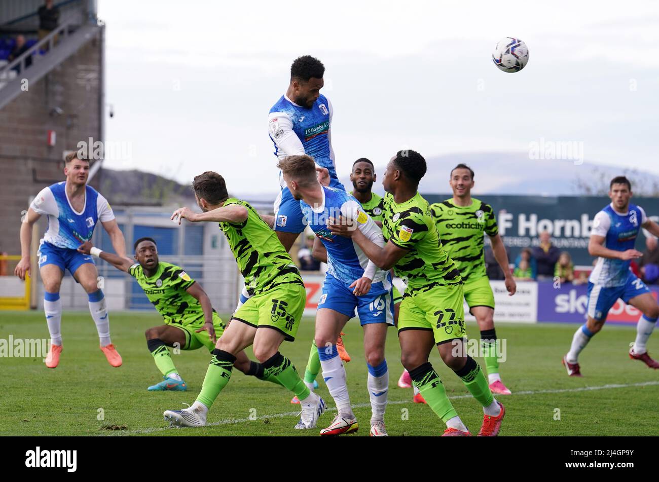 Barrow's Aaron Holloway scores their side's fourth goal of the game ...