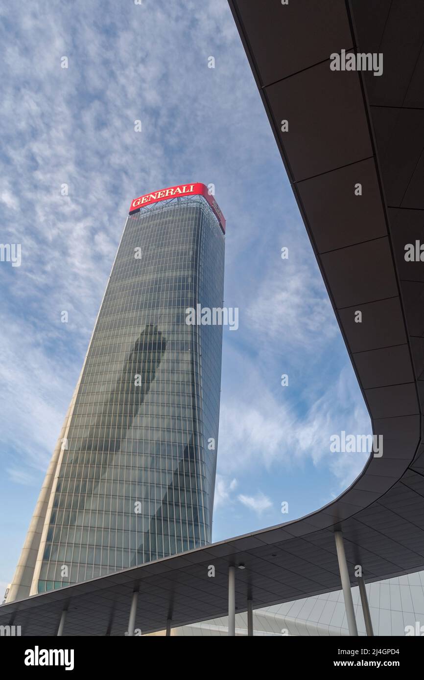 Skyscraper Generali Tower (Lo Storto/The Twisted One) headquarters of ...