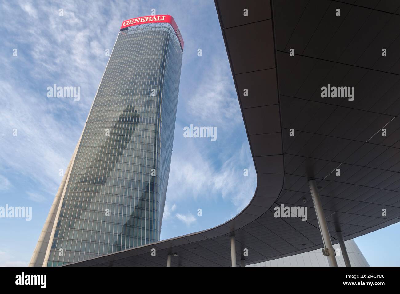 Skyscraper Generali Tower (Lo Storto/The Twisted One) headquarters of ...