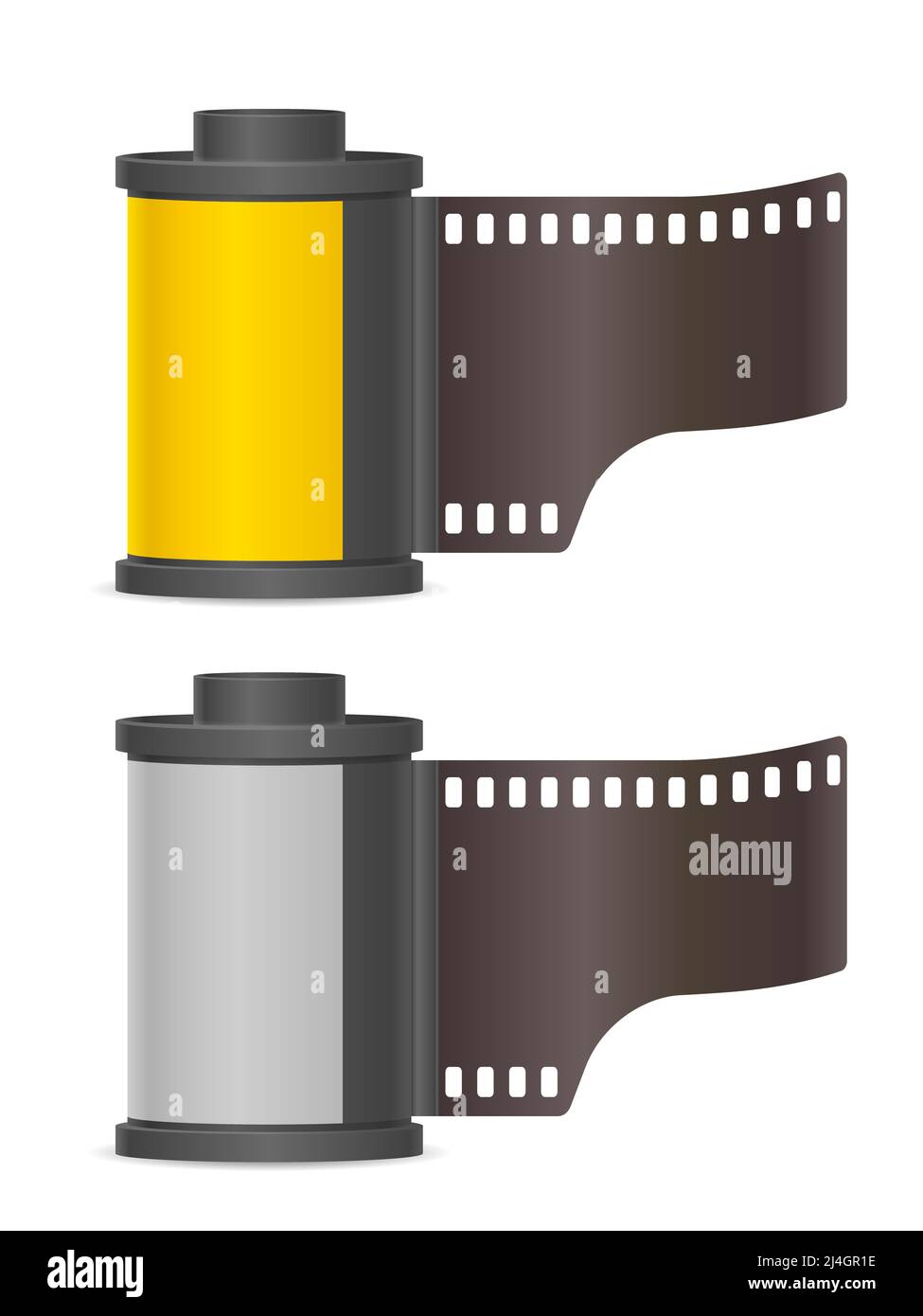 Camera photo film container set on a white background. Vector ...