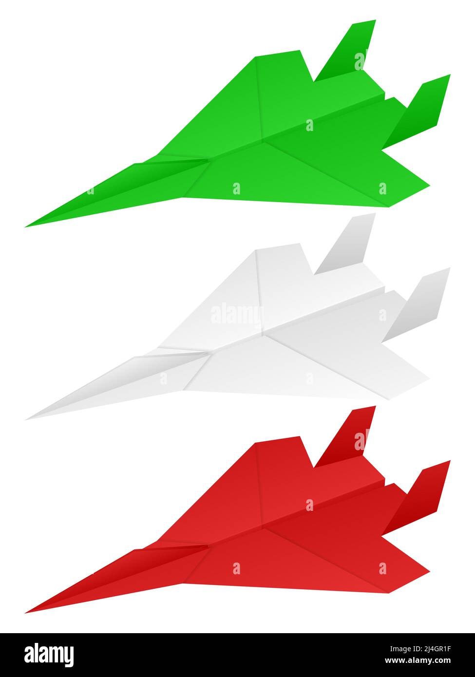 Paper airplane set on a white background. Vector illustration Stock ...