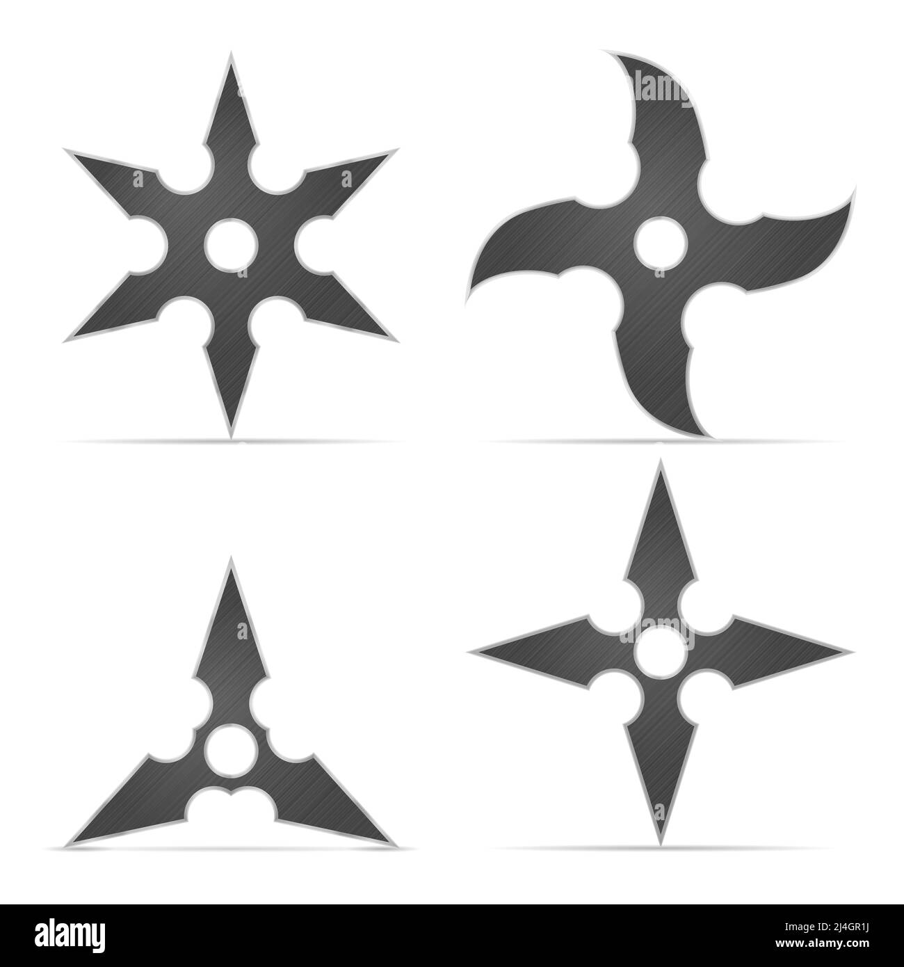 Shuriken set on a white background. Vector illustration Stock Photo - Alamy