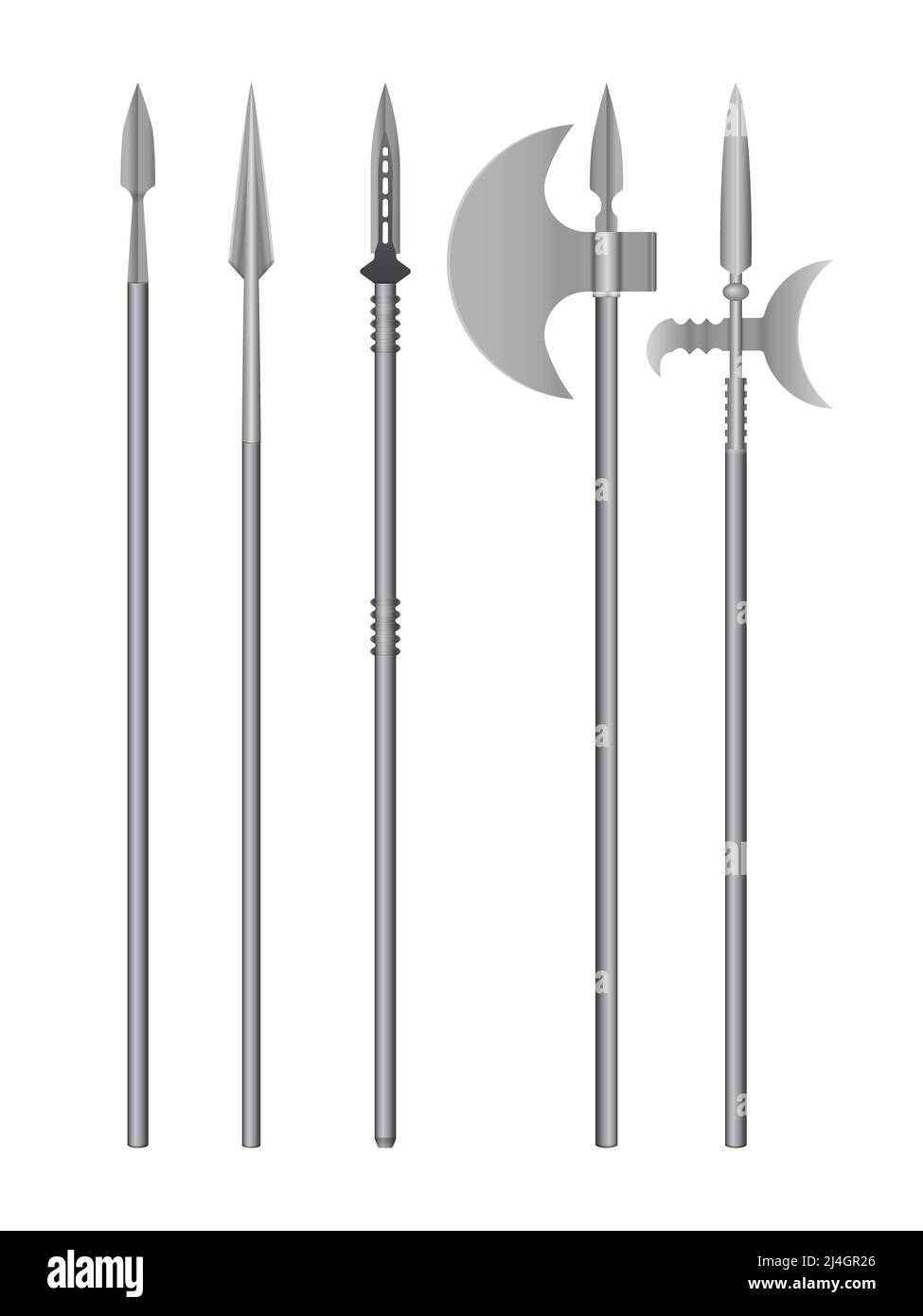 Medieval weapons on a white background. Vector illustration Stock Photo ...