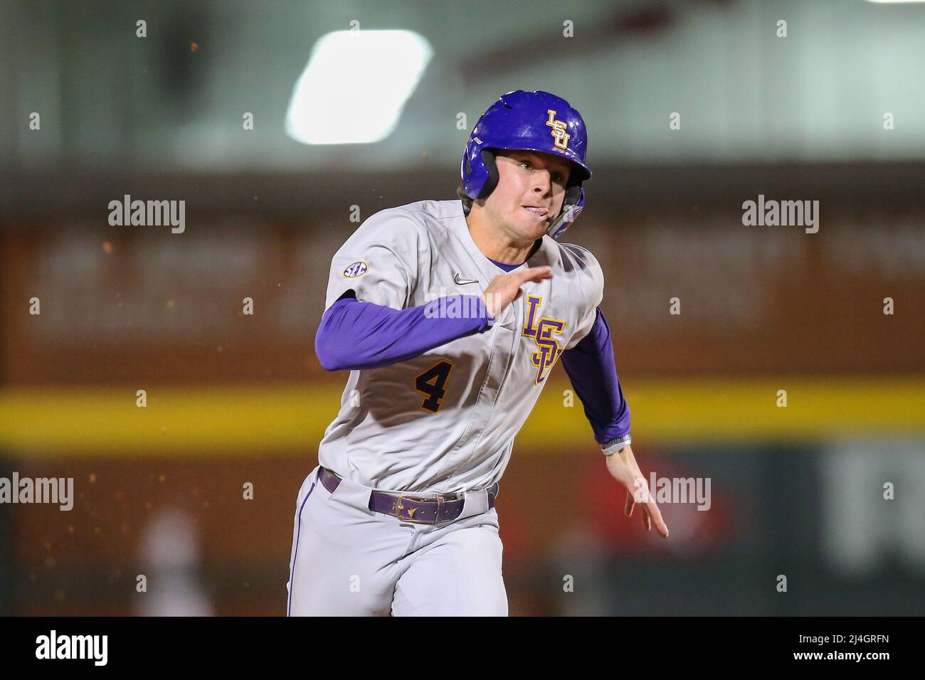 April 14, 2022: Cade Doughty #4 LSU base runner makes his way between ...