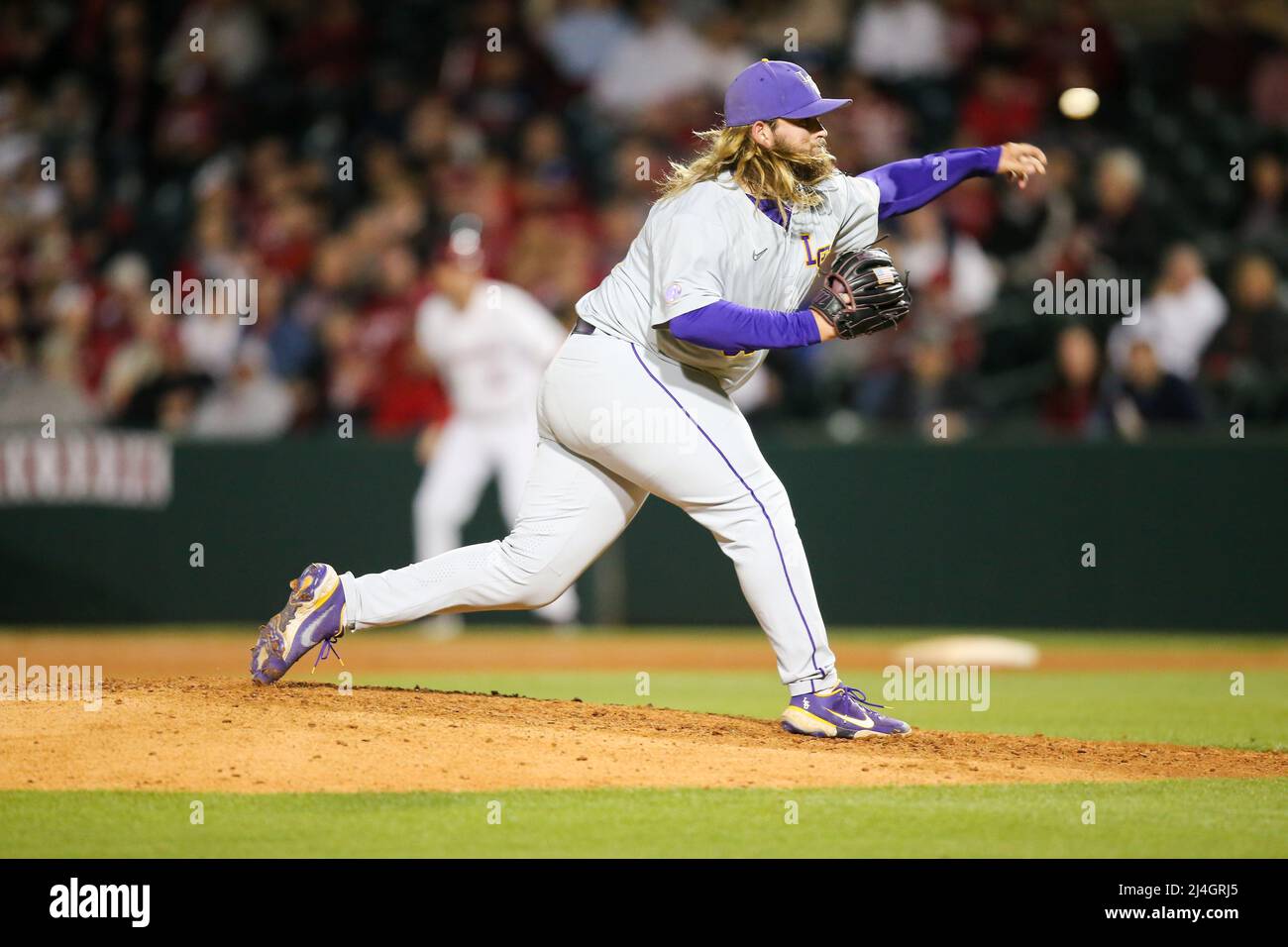 Home. 14th Apr, 2022. Riley Cooper #38 Tigers pitcher works from the ...