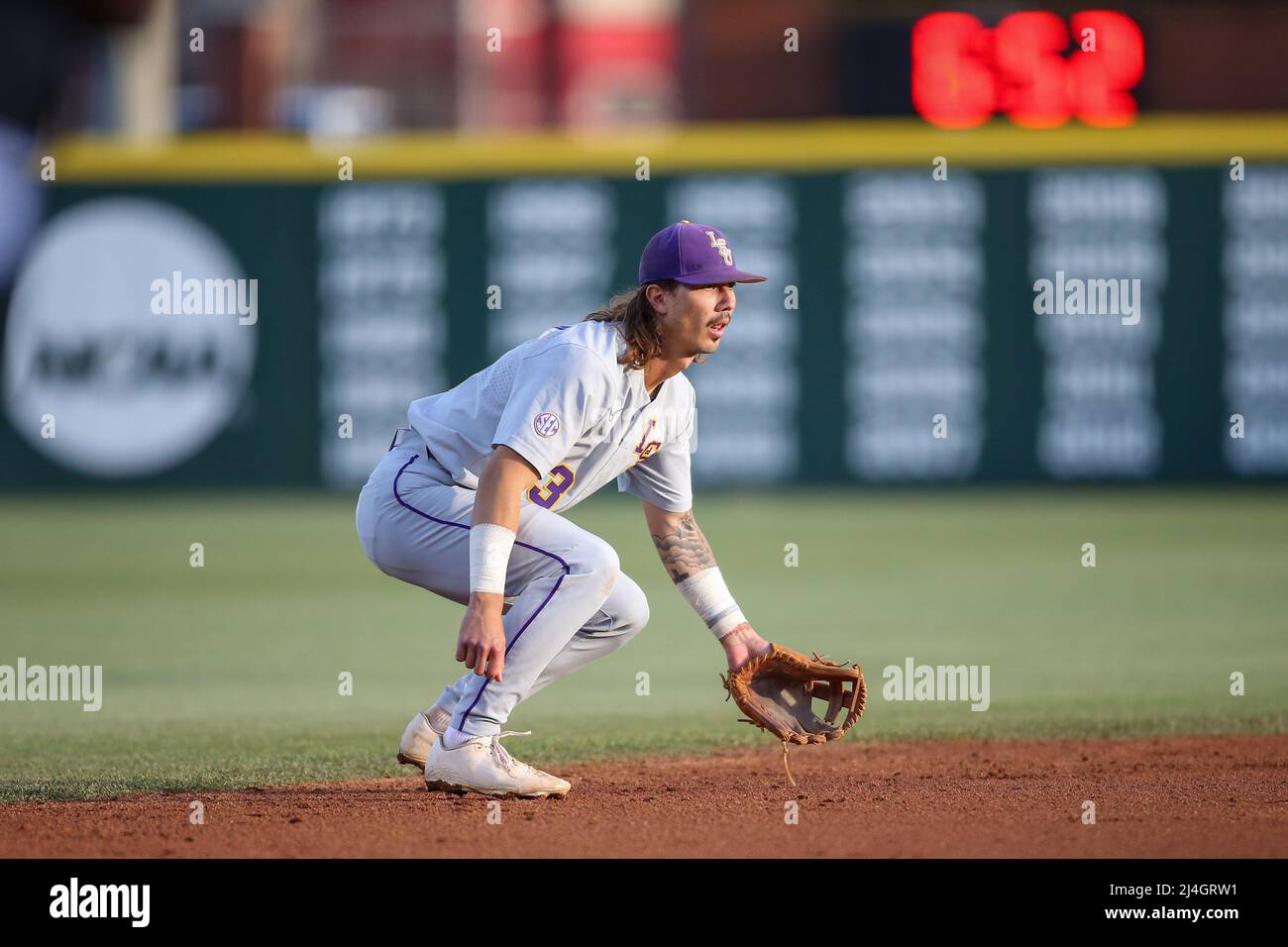 April 14, 2022: Jordan Thompson #13Tigers short stop makes himself ...