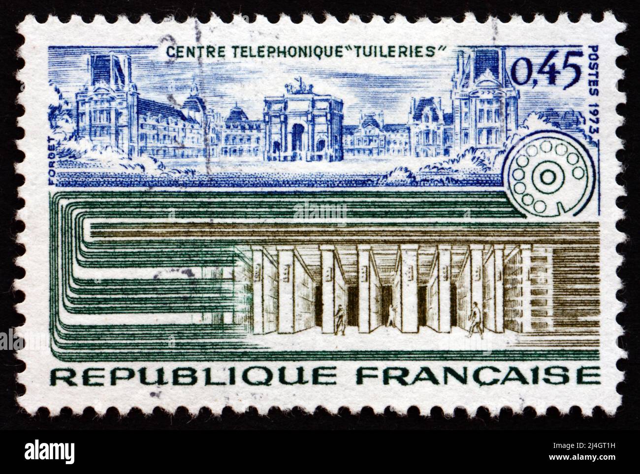 FRANCE - CIRCA 1973: a stamp printed in the France shows Tuileries ...