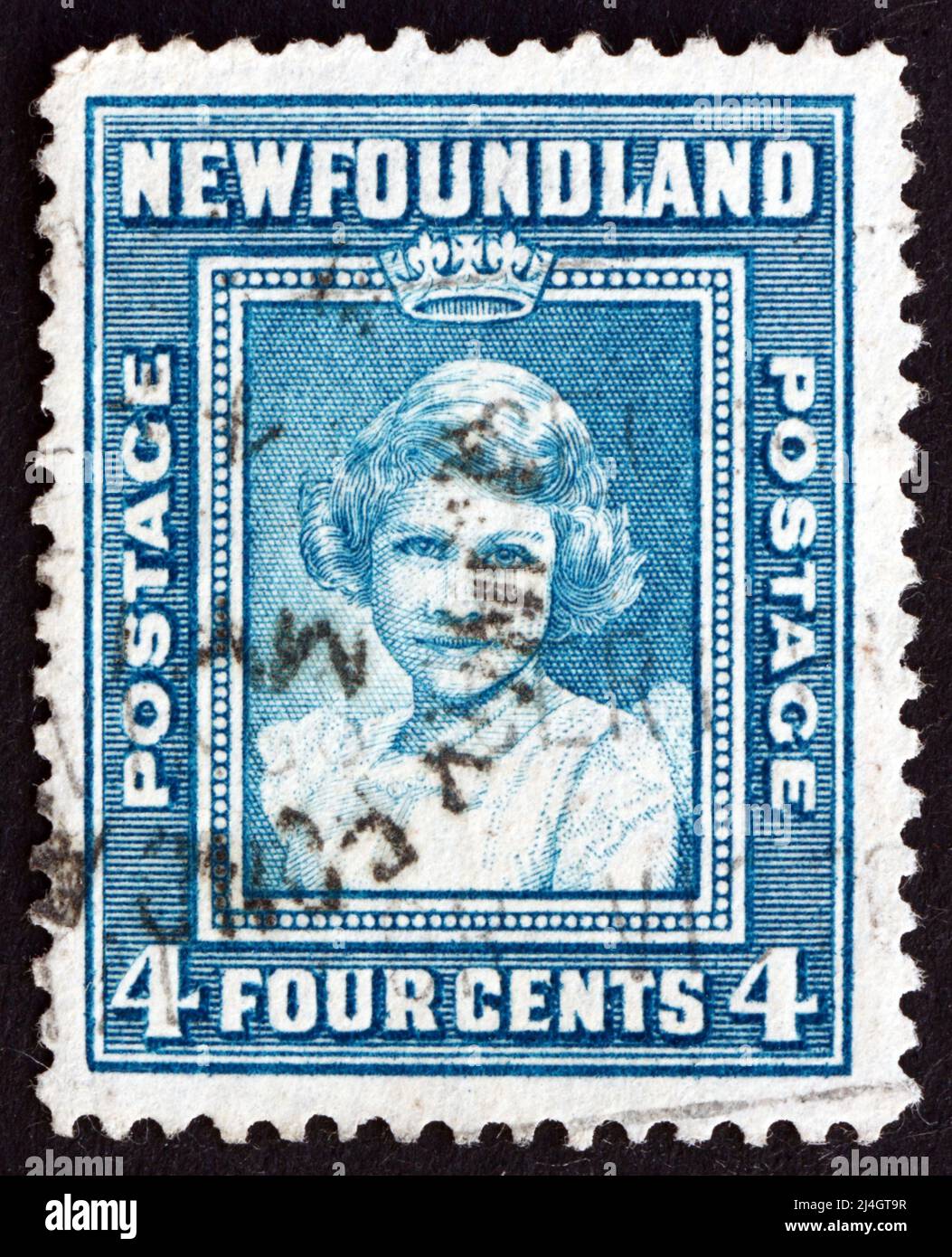 NEWFOUNDLAND - CIRCA 1938: a stamp printed in Princess Elizabeth ...