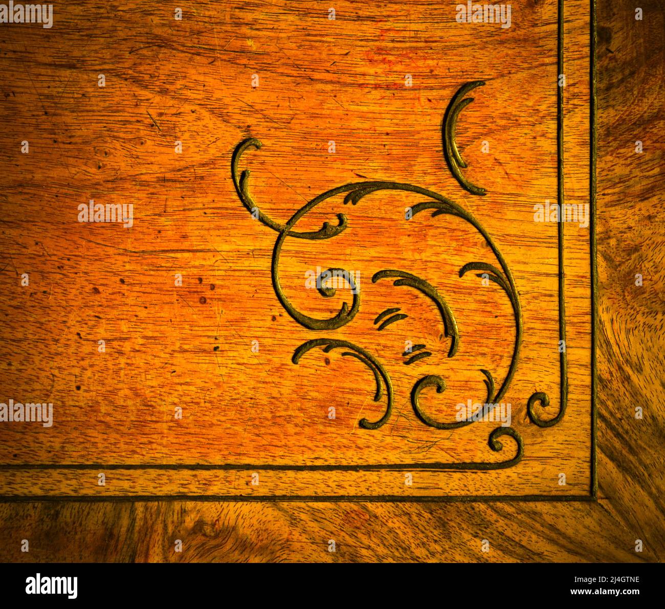 background Ancient ornament on an old table top Stock Photo - Alamy