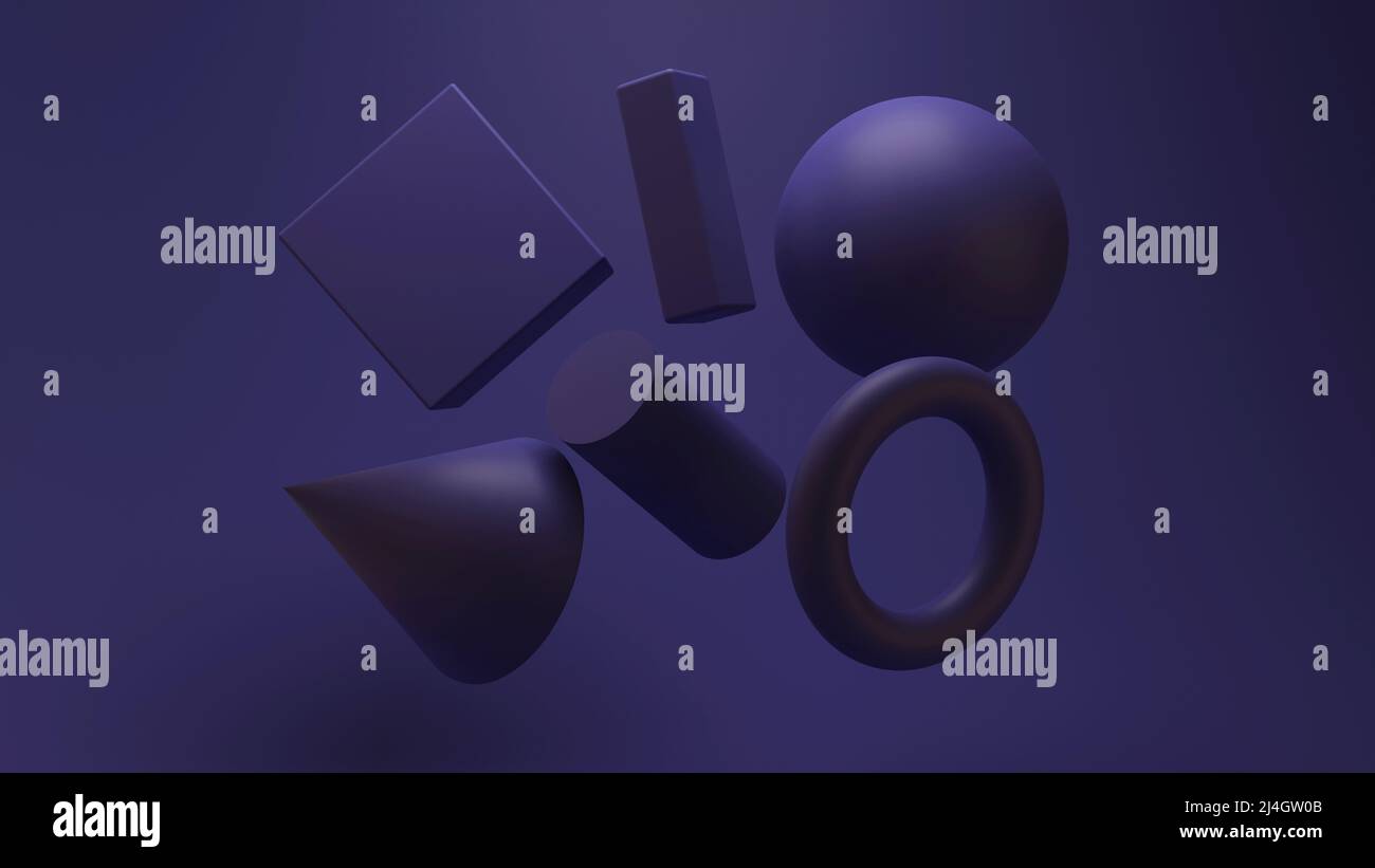 Purple geometry shapes background. 3D Render, abstract design ...