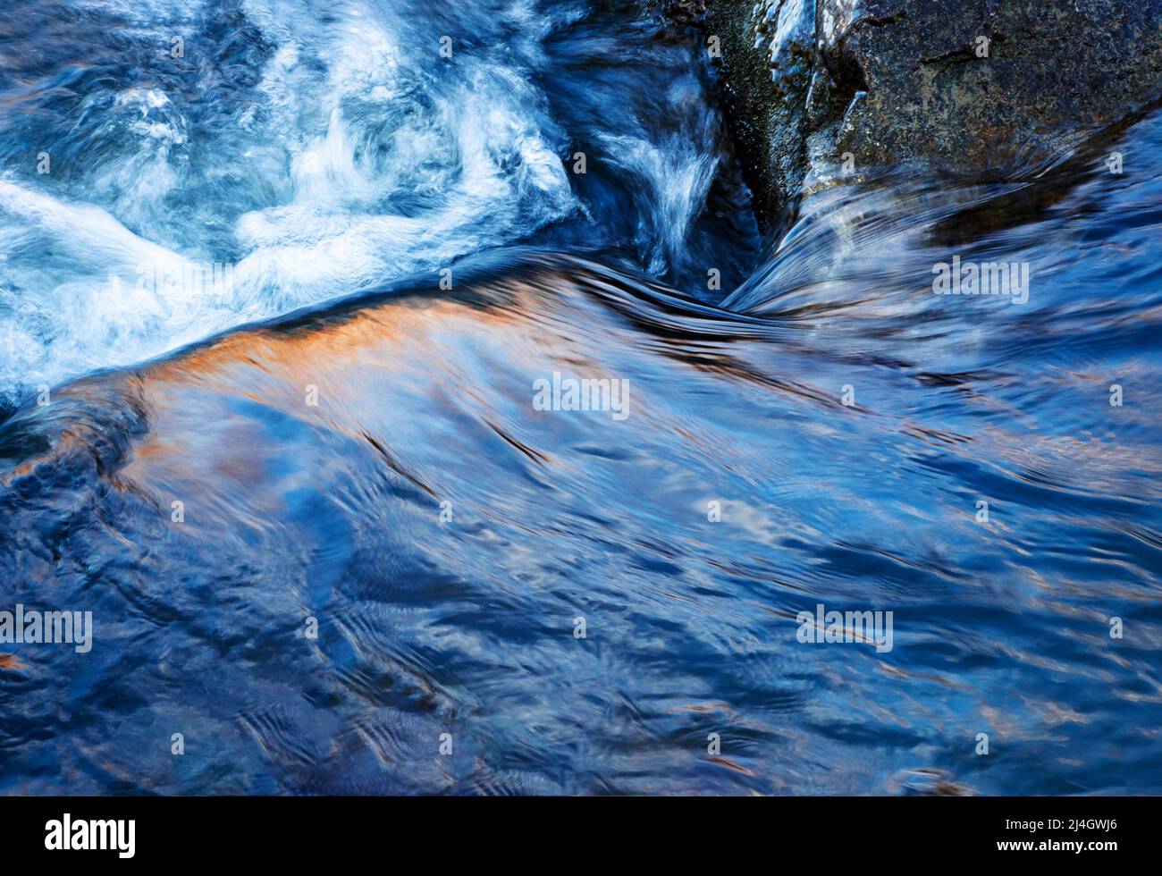 seasonal background details winter river ripples in blue tint Stock ...