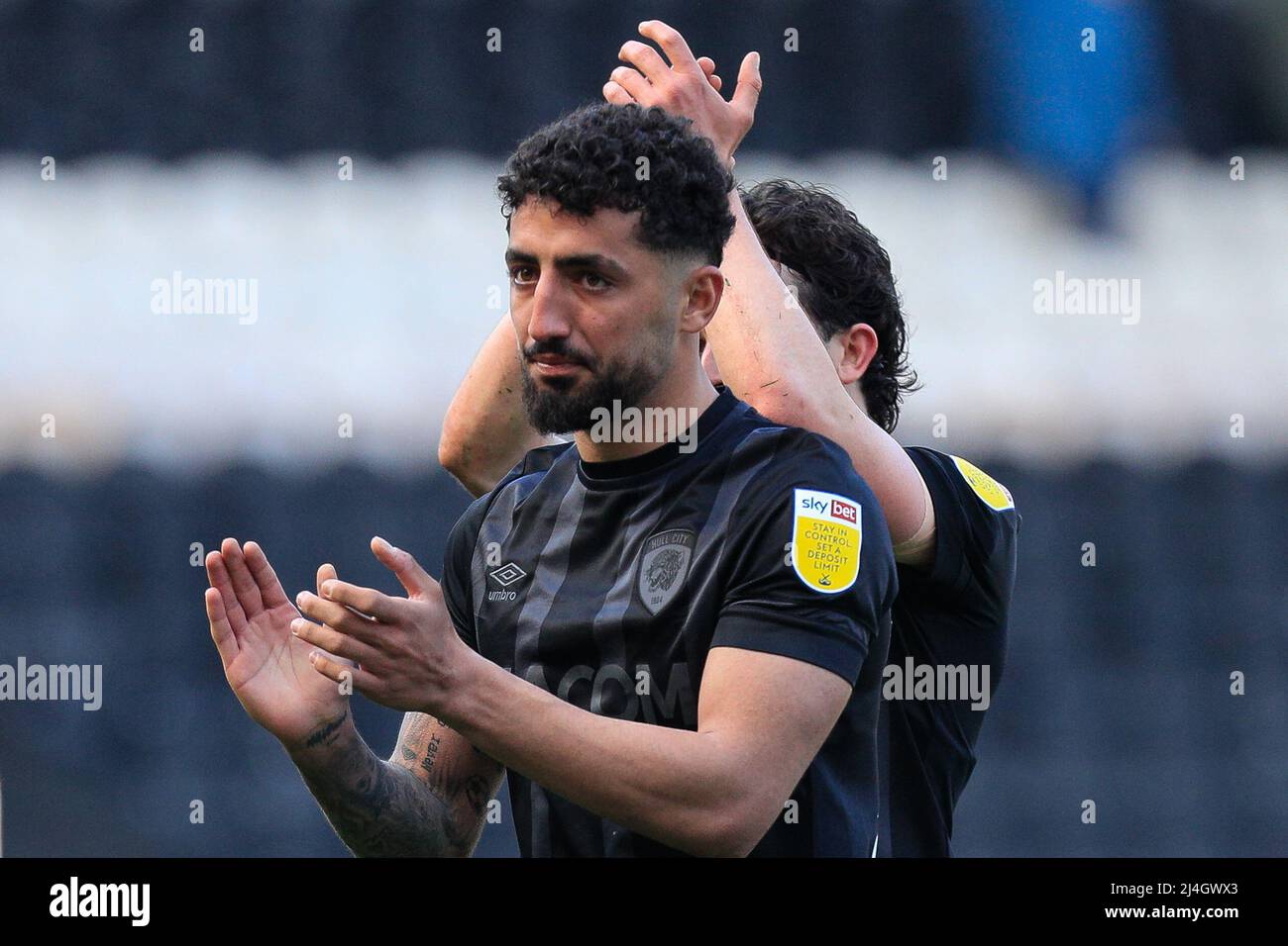 Allahyar Sayyadmanesh #20 of Hull City claps his hands and applauds the ...