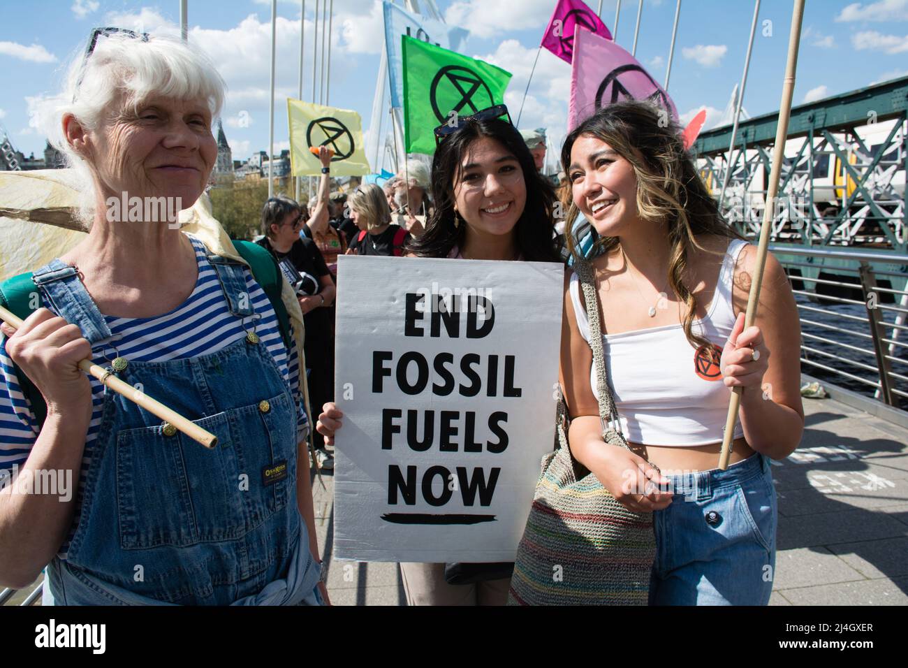 Shell HQ, London, UK. 15 April 2022. Trafalgar Square march to Shell ...