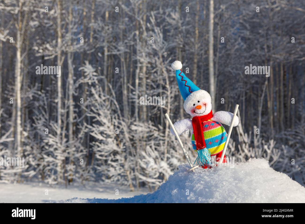 Snowman with skis hi-res stock photography and images - Alamy