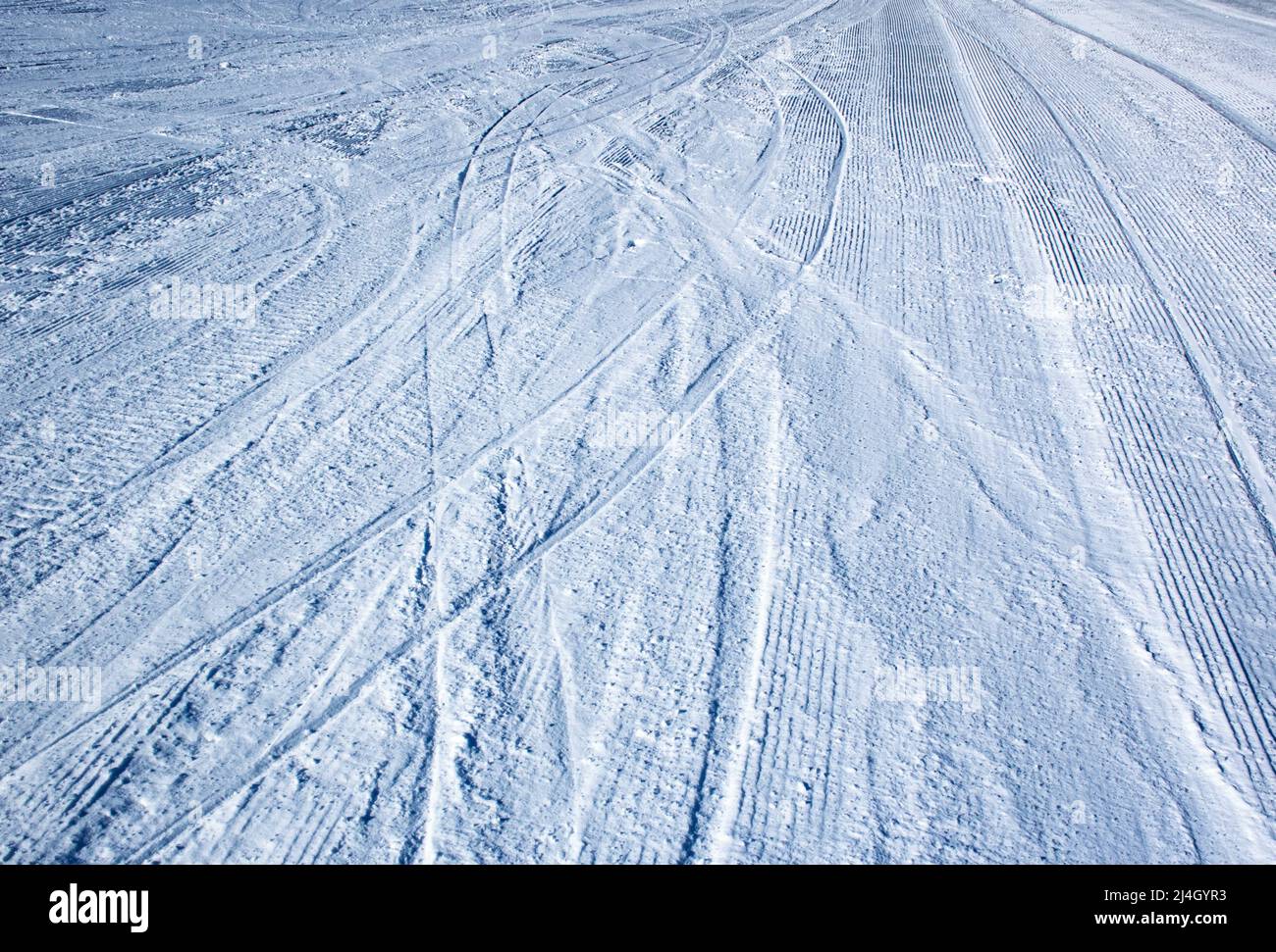 background or texture surface of the ski area with grooves Stock Photo ...