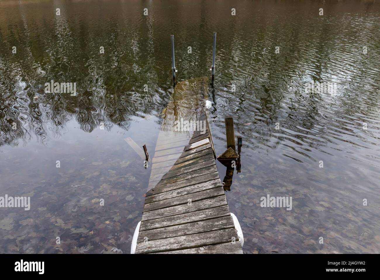 Boat dock needing maintenance in Michigan, USA Stock Photo - Alamy