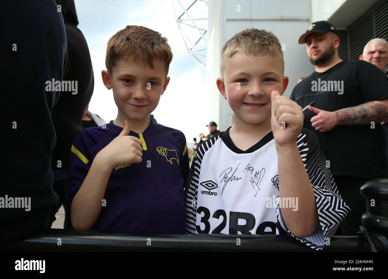 Derby fans before the Sky Bet Championship match at Pride Park Stadium ...