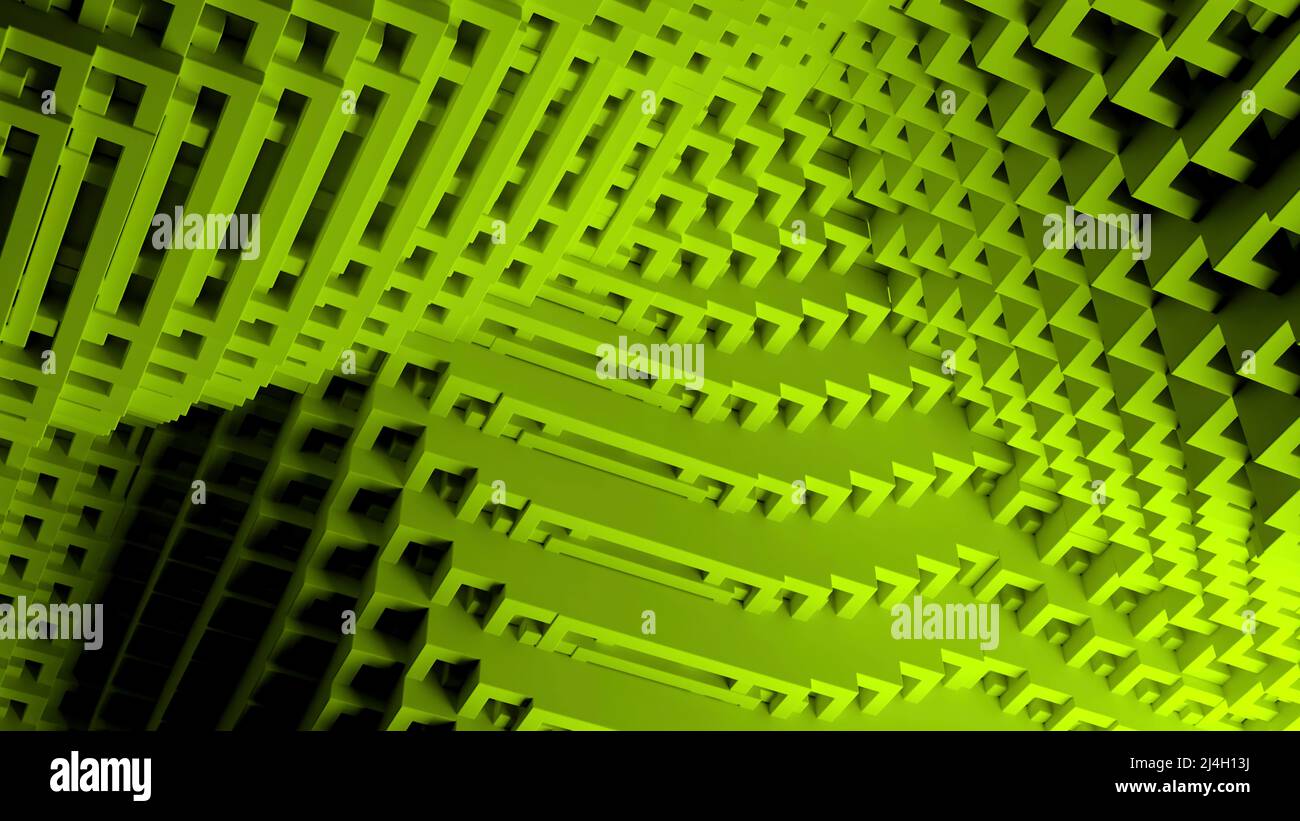 White and green background. Design. Colors move and make up a figure in ...