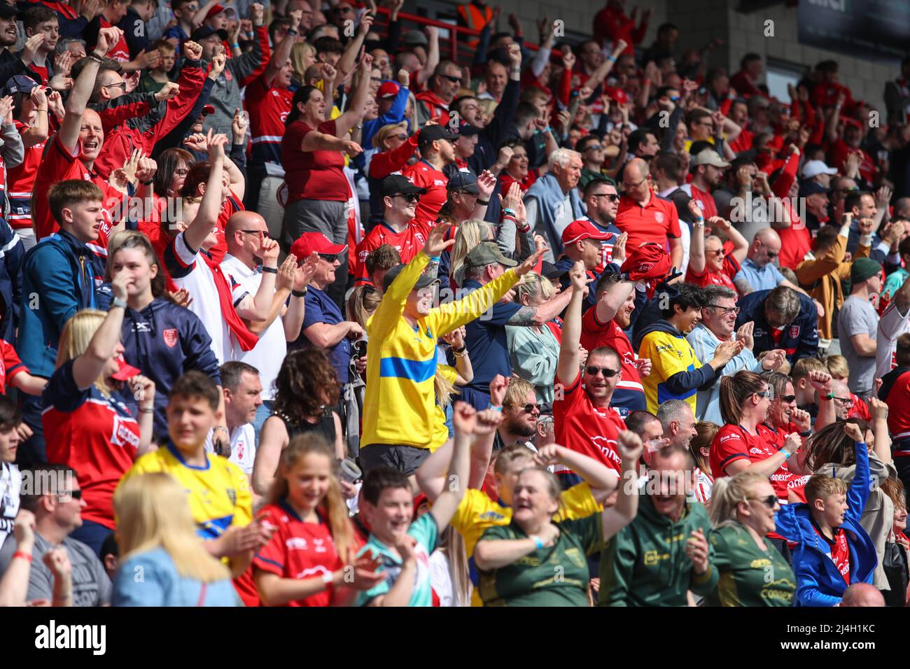 Hull KR fans celebrate Hull KR Lachlan Coote scoring his try Stock ...