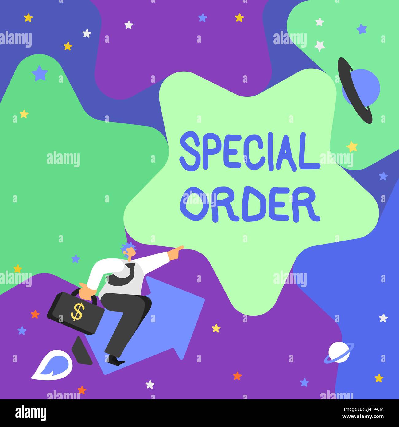 Text caption presenting Special Order. Concept meaning Specific Item ...