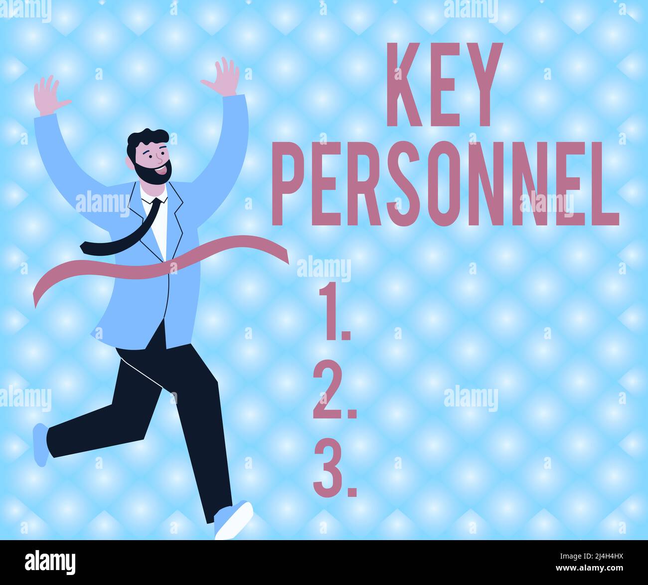 Text caption presenting Key Personnel. Conceptual photo Program ...