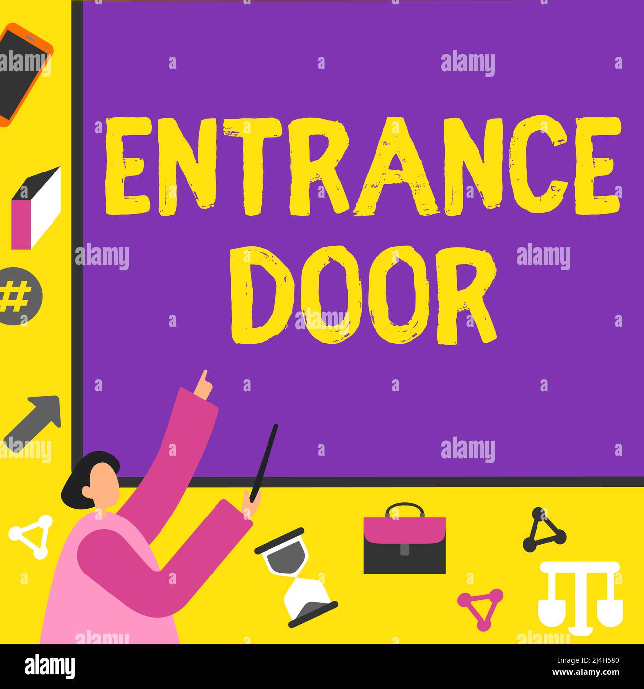 Conceptual display Entrance Door. Concept meaning Way in Doorway Gate ...