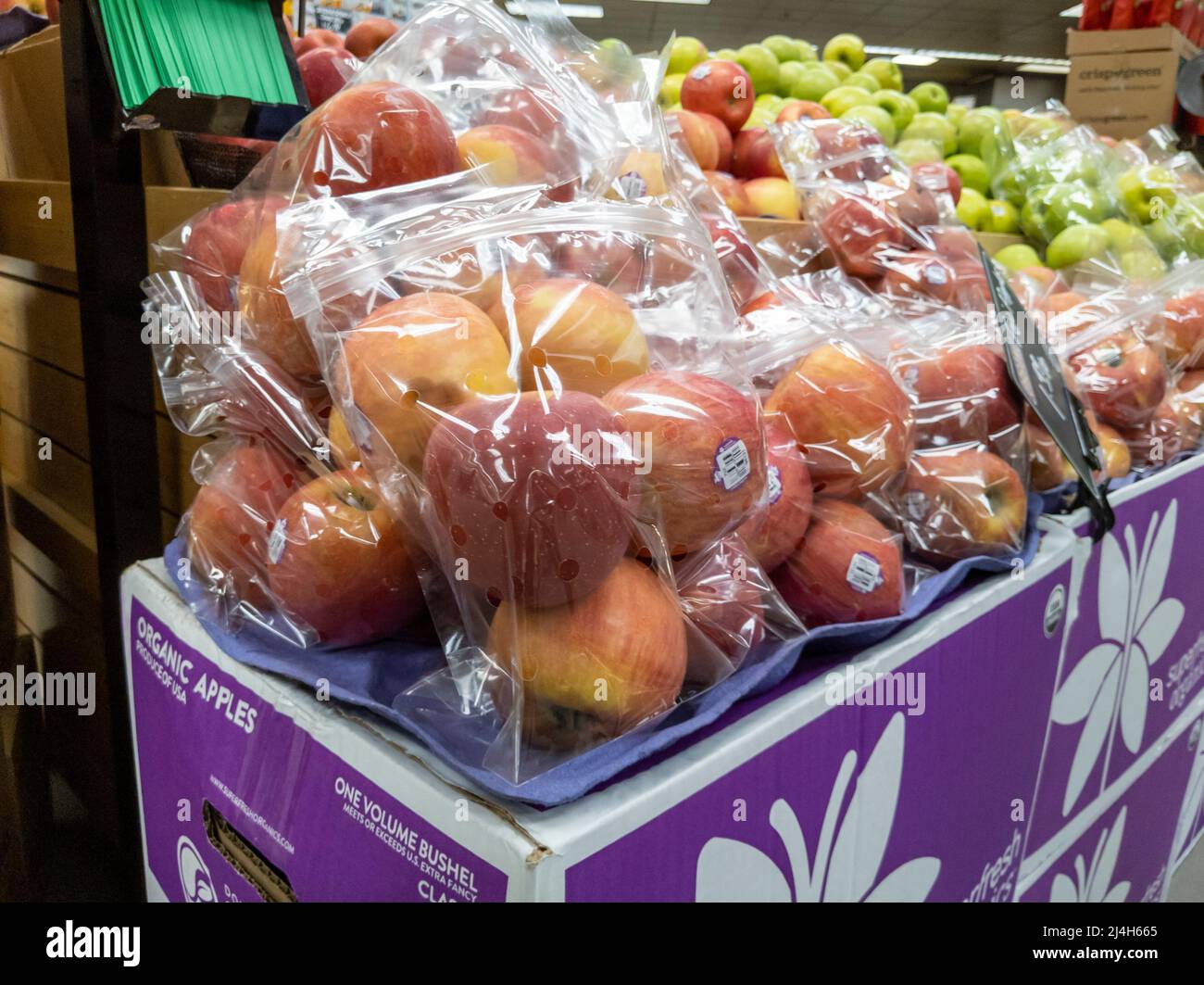 Woodinville, WA USA - circa April 2022: Angled view of bagged red ...