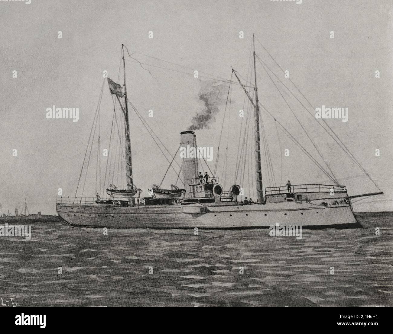 Spanish-American War (1898). Spanish Navy. Torpedo gunboat "Nueva ...