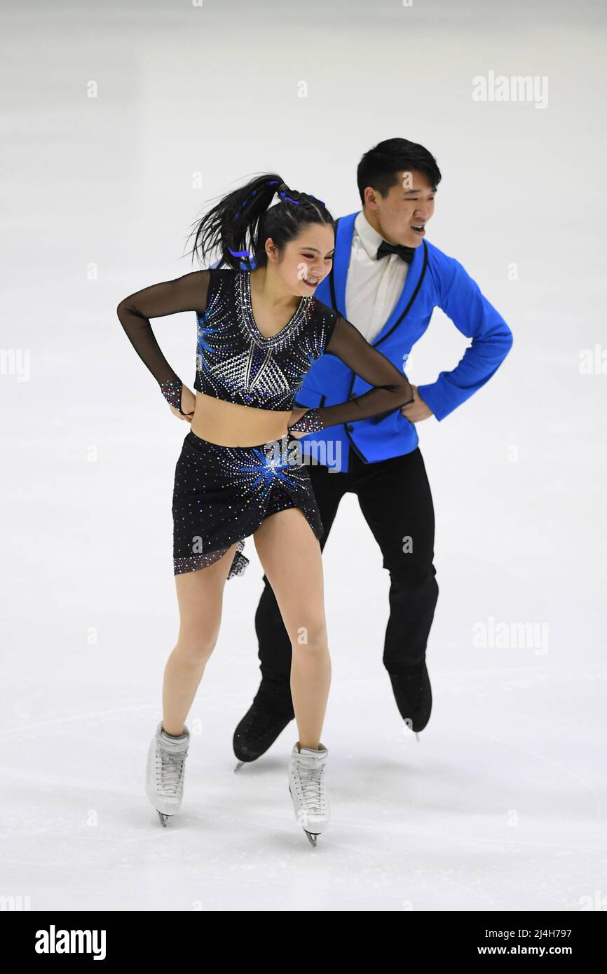 Tallinn, Estonia. 15th Apr 2022. Hannah LIM & Ye QUAN (KOR), during Ice ...