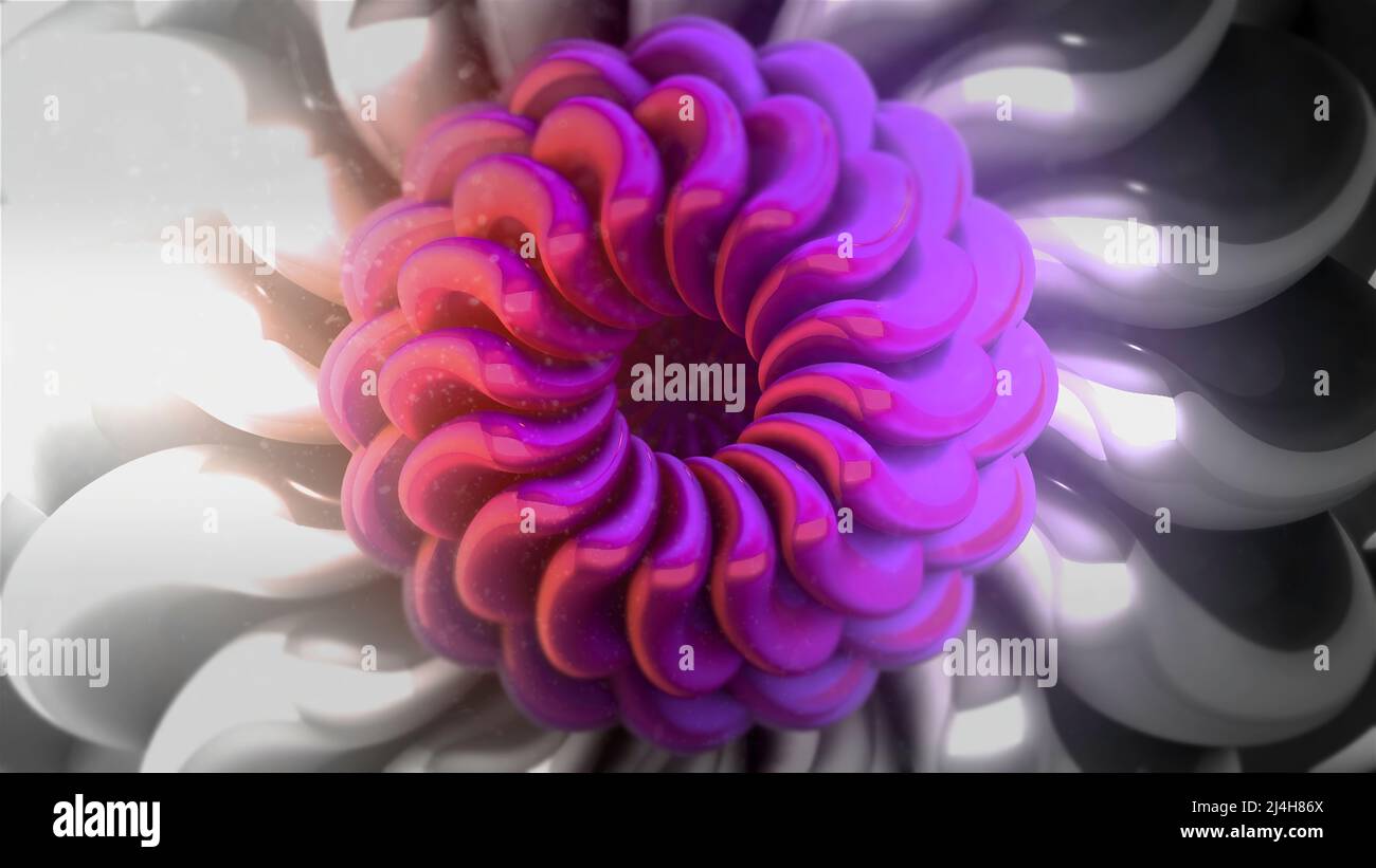 Psychedelic animation with floral pattern. Motion. 3D pattern of moving ...
