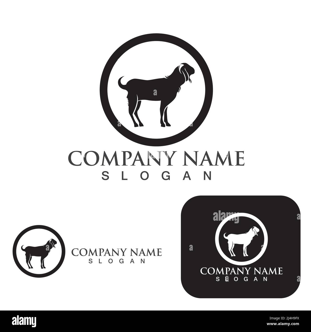 Goat Logo Template vector icon illustration design Stock Vector Image ...