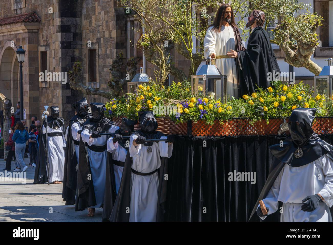 Aviles, Asturias, Spain. April 14, 2022. Holy Week procession in the ...