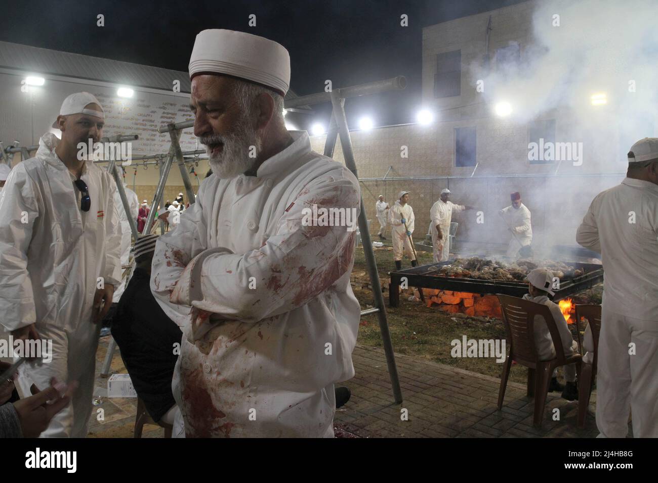 A member of the ancient Samaritan community takes part in a Passover ...