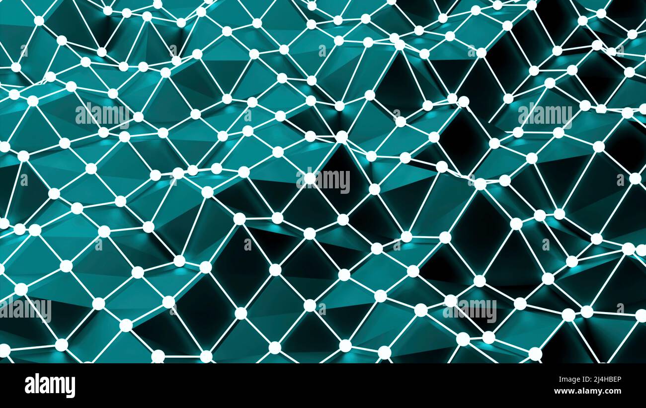 Mesh surface with wavy surface vibrations. Design. 3D surface with ...