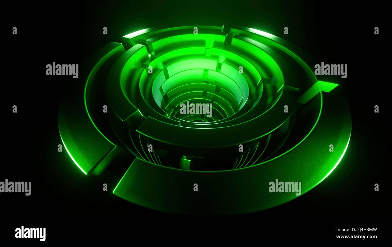 3D tunnel of rotating futuristic rings. Design. Futuristic 3d rings ...