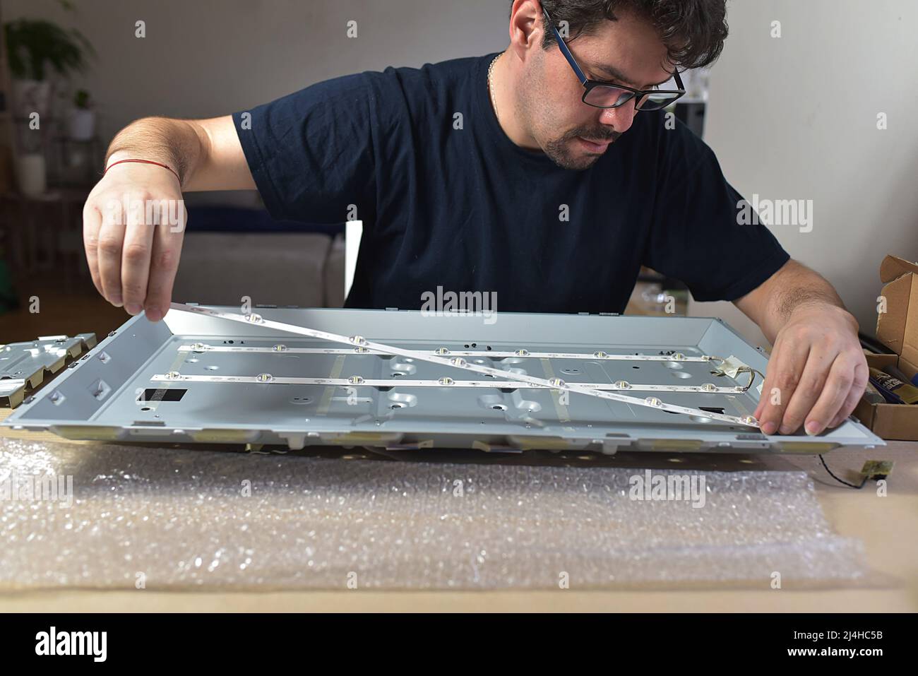 assembly of TV back light modules Stock Photo - Alamy