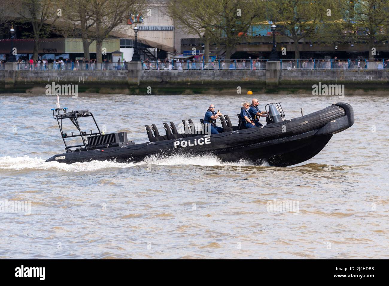 Police RIB boat on River Thames, London, UK. Security patrol during ...