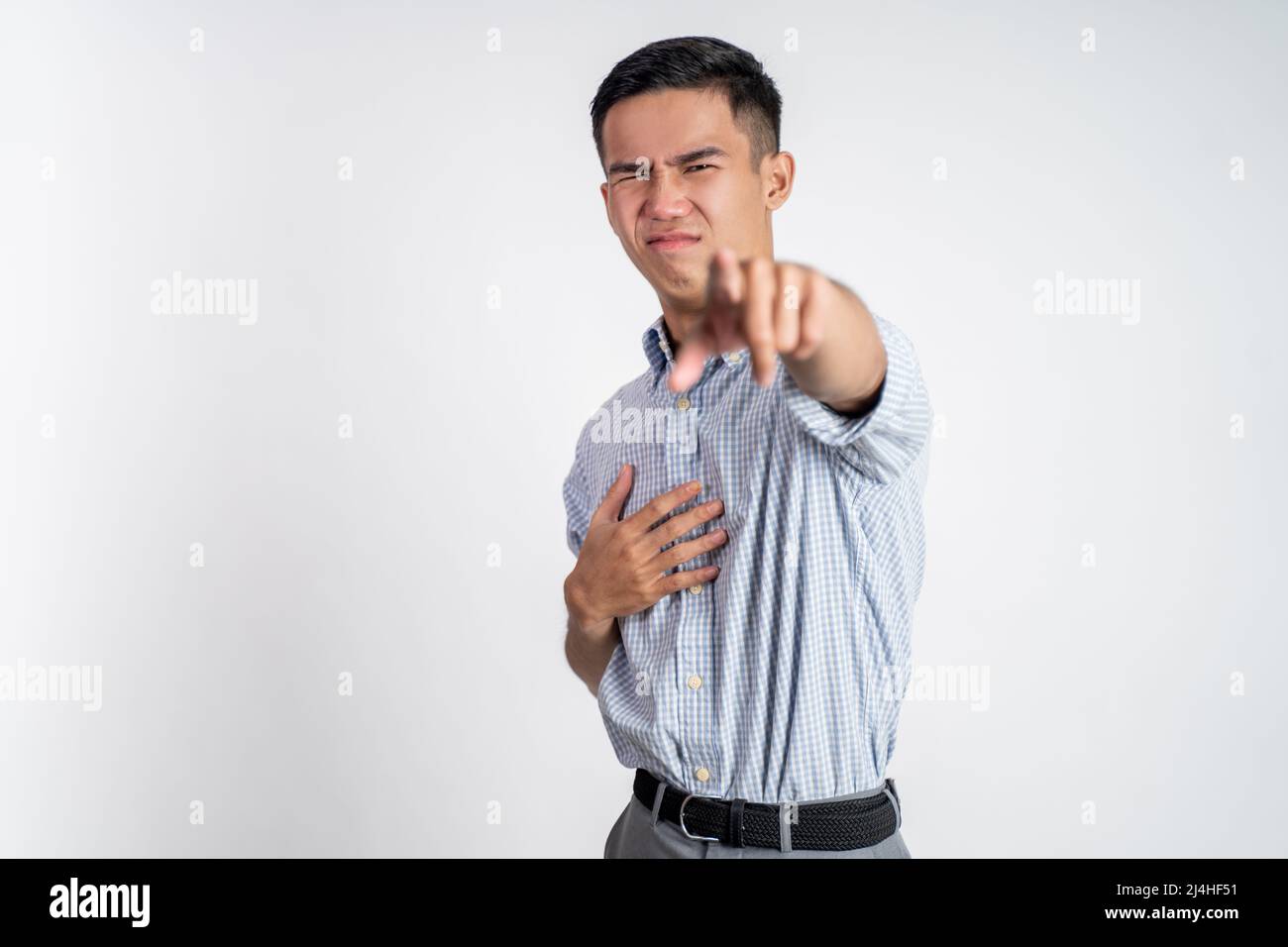 Angry businessman pointing front hi-res stock photography and images ...