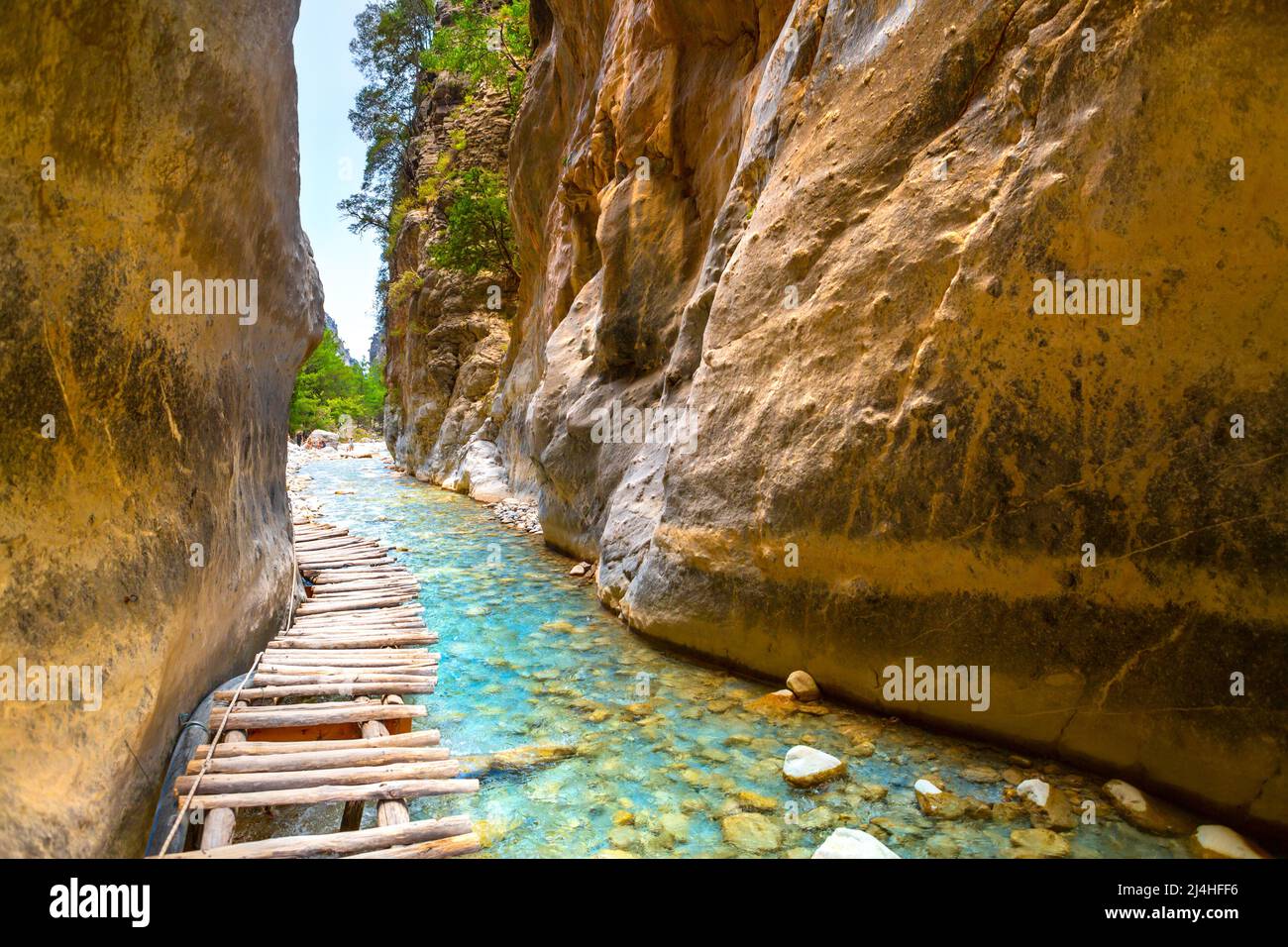 National Park Samaria Gorge, hiking trail. Crete, Greece Stock Photo ...