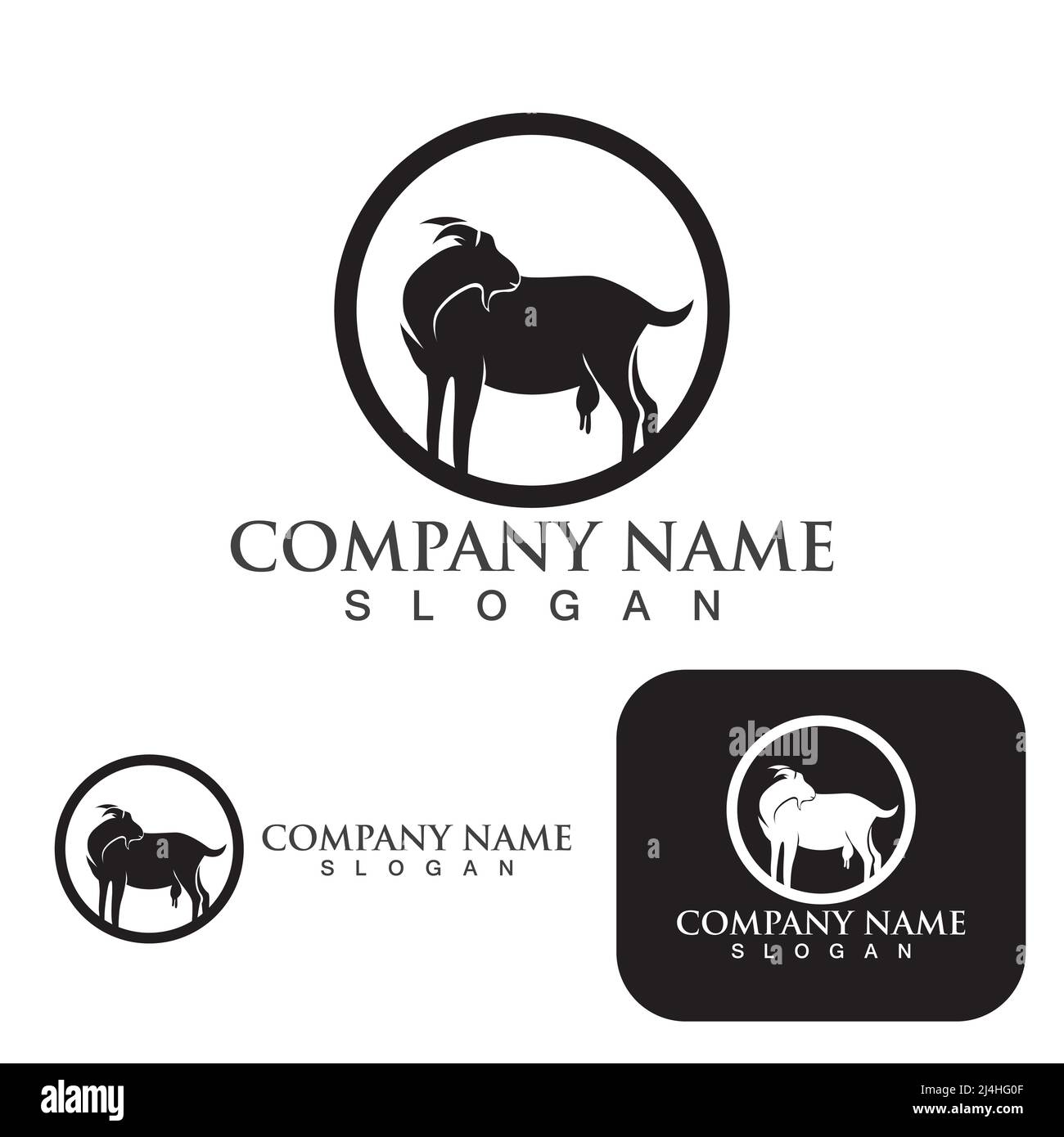 Goat Logo Template vector icon illustration design Stock Vector Image ...