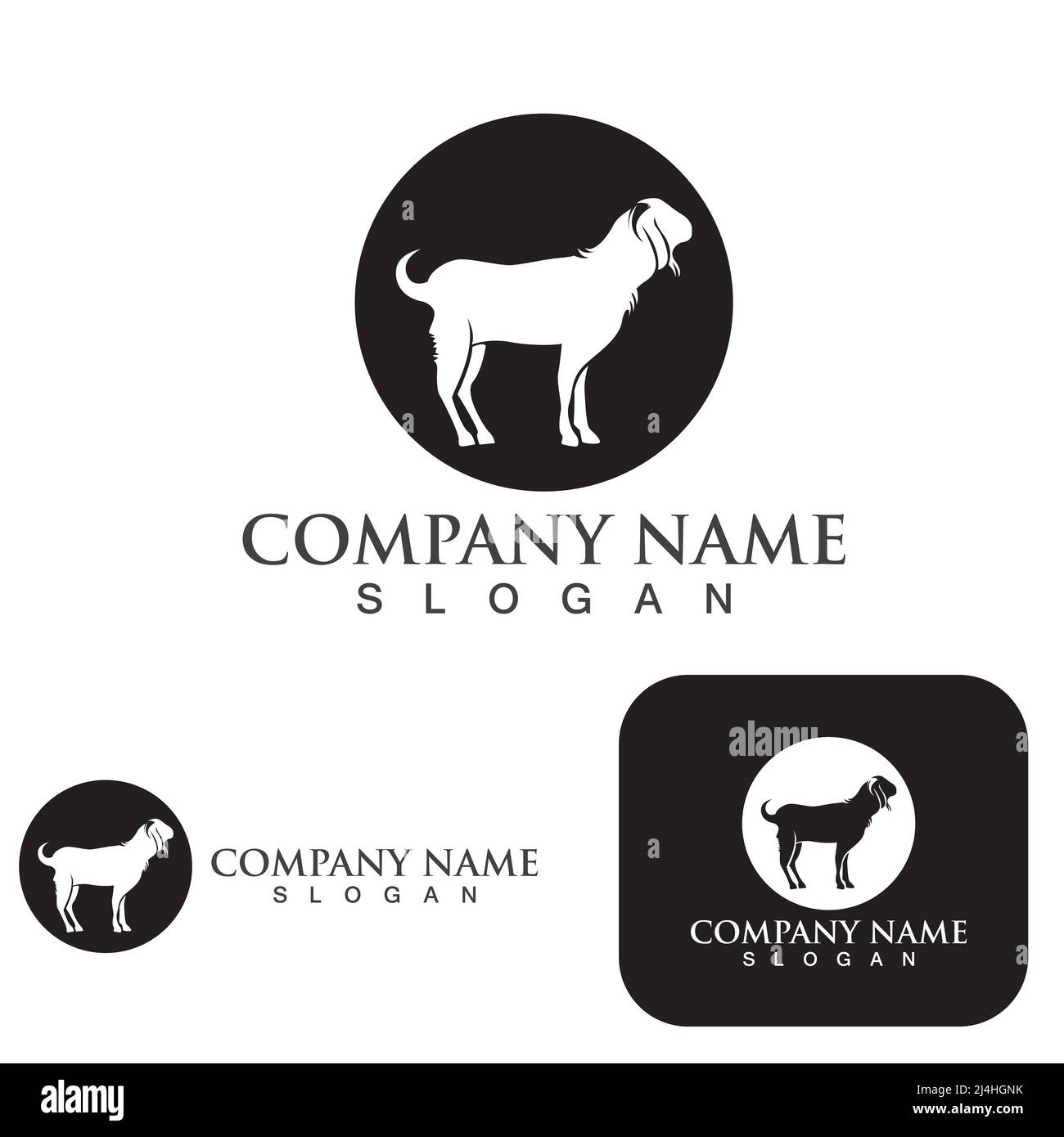Goat Logo Template vector icon illustration design Stock Vector Image ...